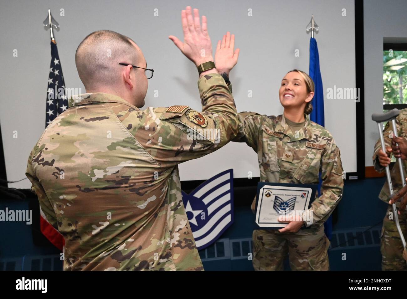 Staff. Sgt. Emily Williams, 66th Security Forces Squadron unit trainer ...