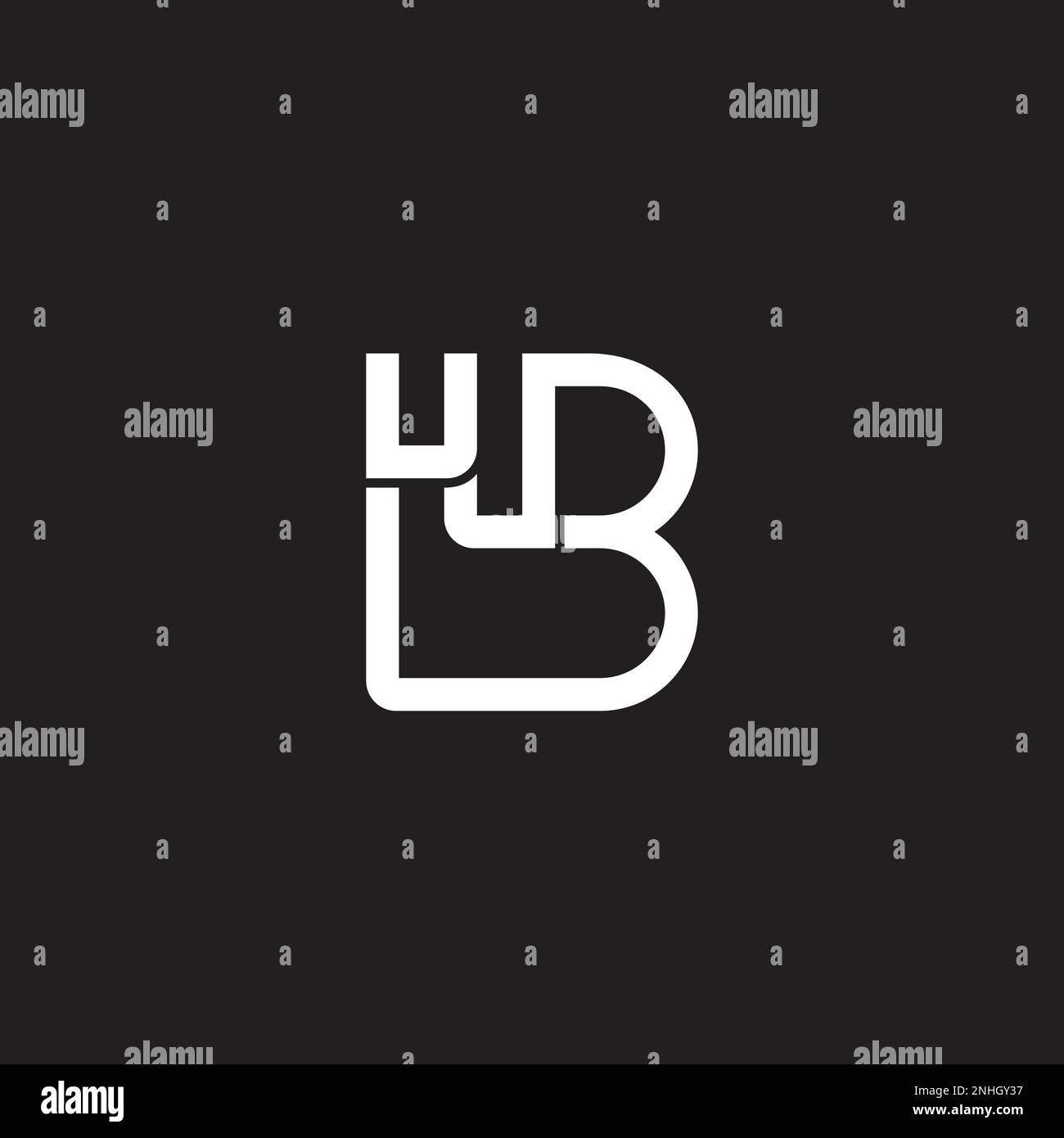 letter wb simple geometric thin line logo vector Stock Vector Image ...