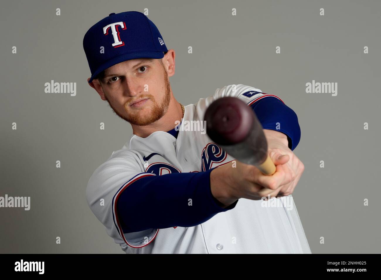 This is a 2023 photo of Sam Huff of the Texas Rangers baseball team ...