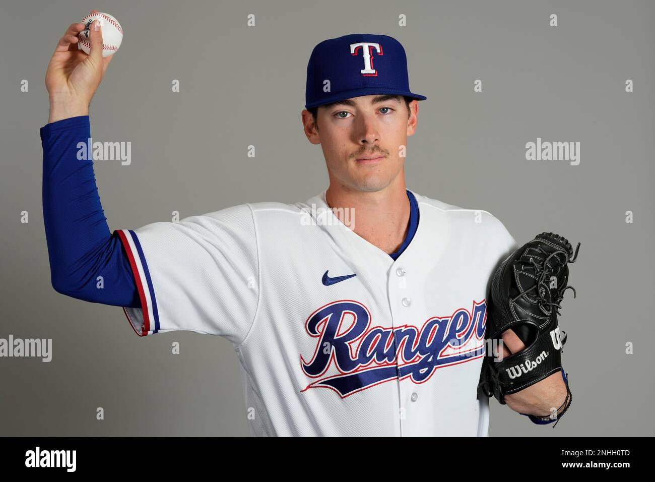 This is a 2023 photo of Cole Winn of the Texas Rangers baseball team ...