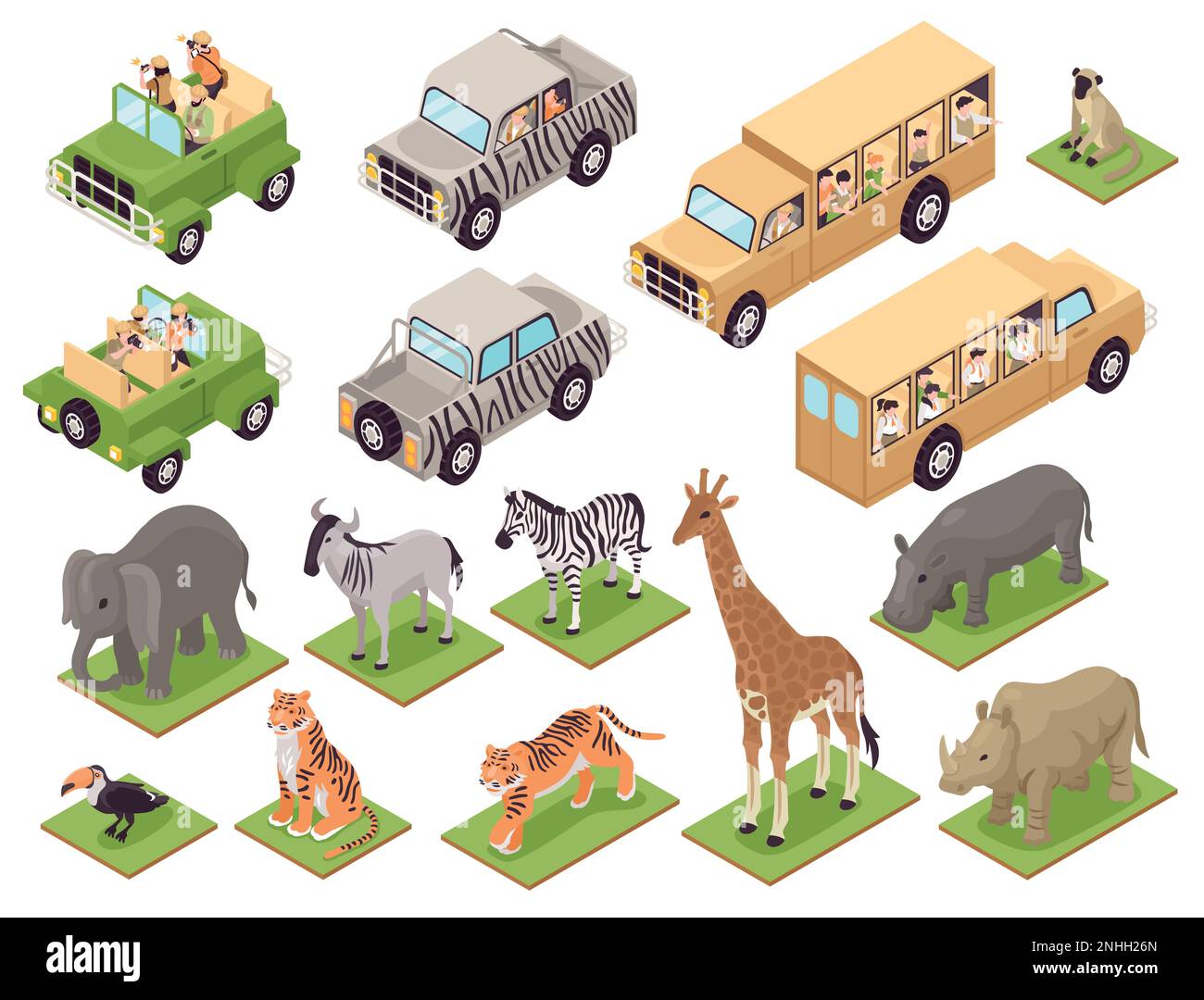 Safari animal tour Cut Out Stock Images & Pictures - Alamy