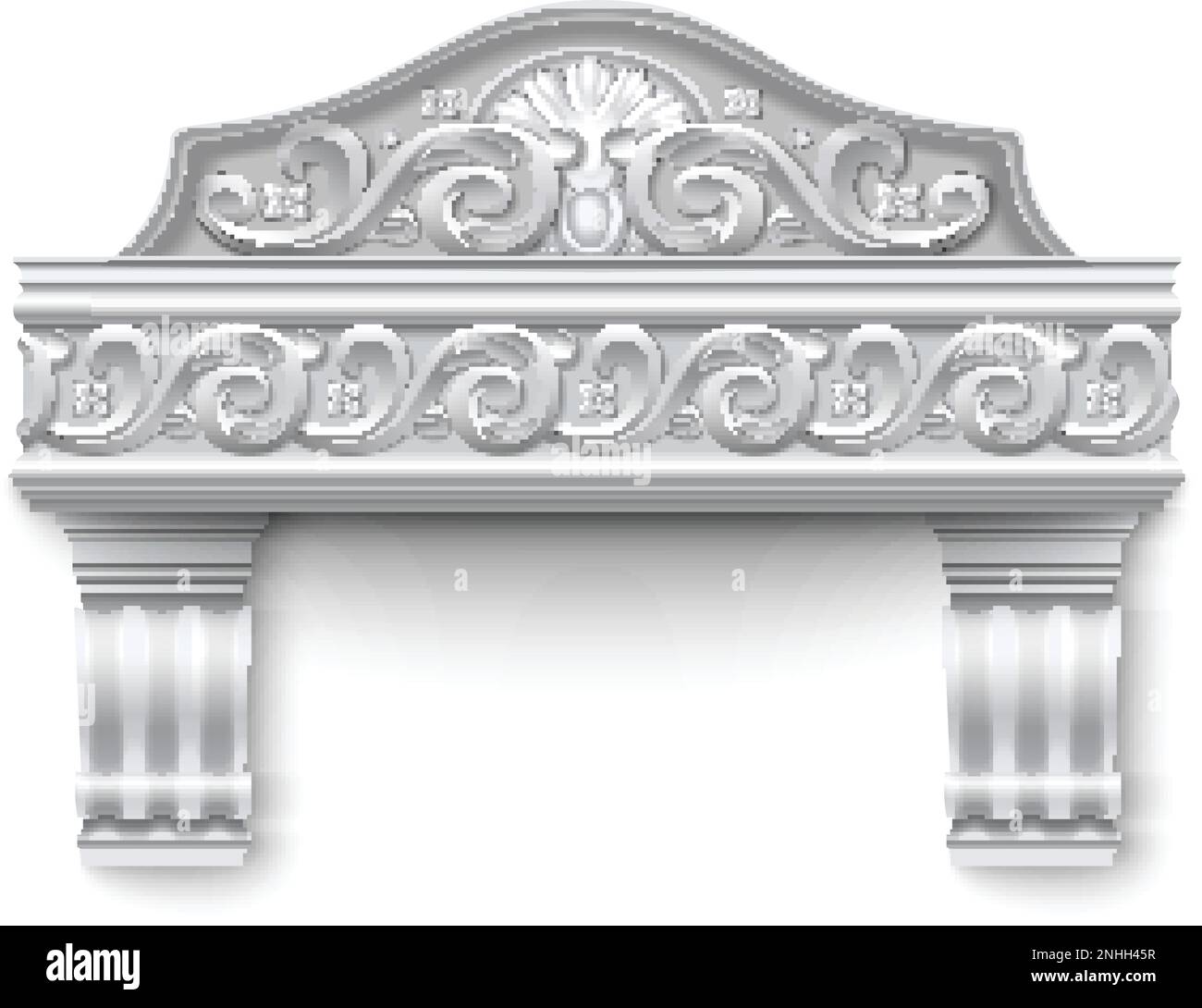 Classic architectural window facade decor design element in baroque ...