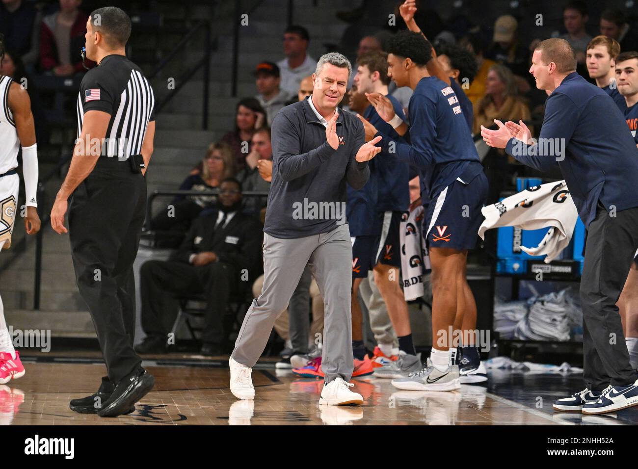 ATLANTA, GA – DECEMBER 31: Virginia head coach Tony Bennett reacts to a ...