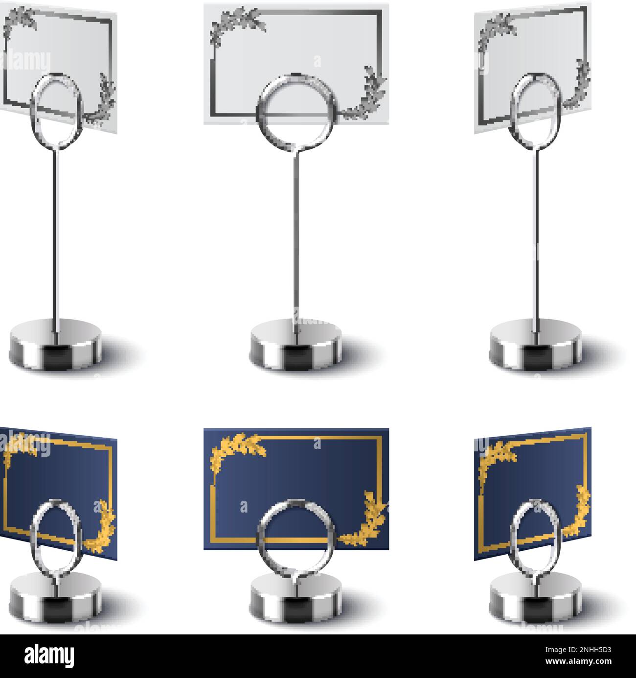 Premium place cards for seating guests on metal holders in vintage ...