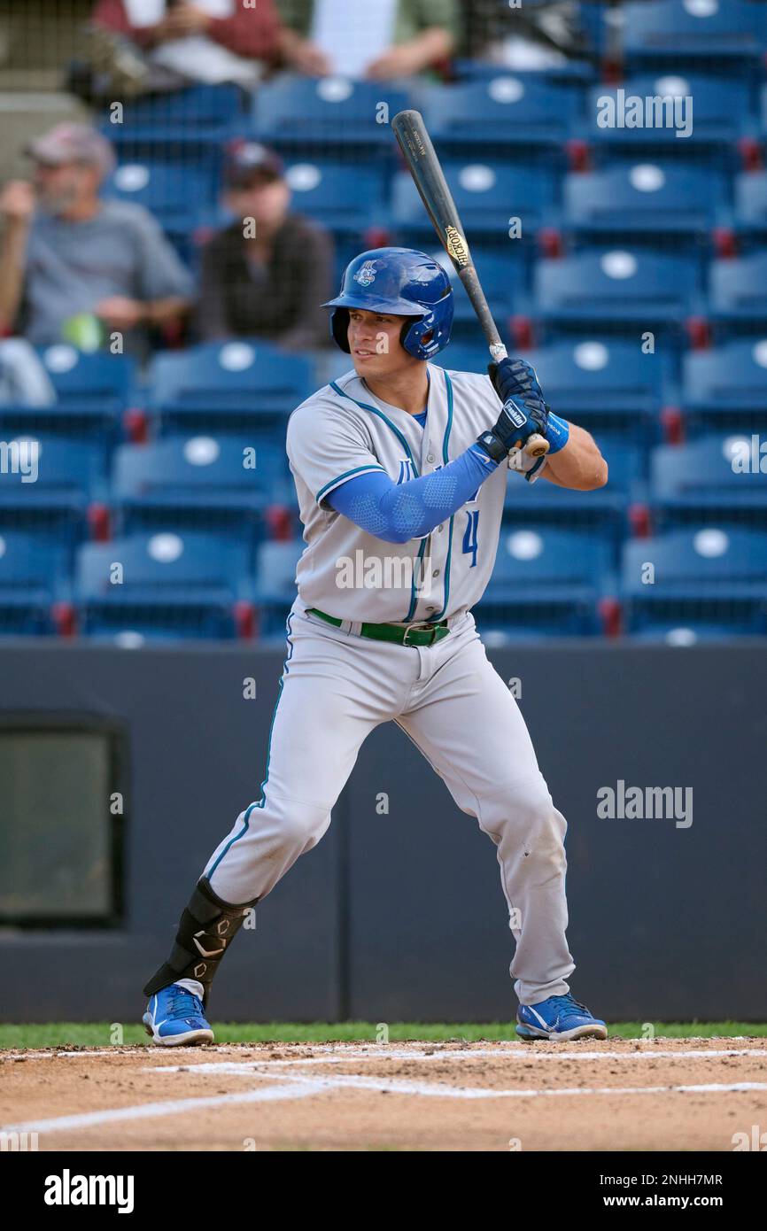 Hartford Yard Goats Isaac Collins (4) bats during an Eastern League ...