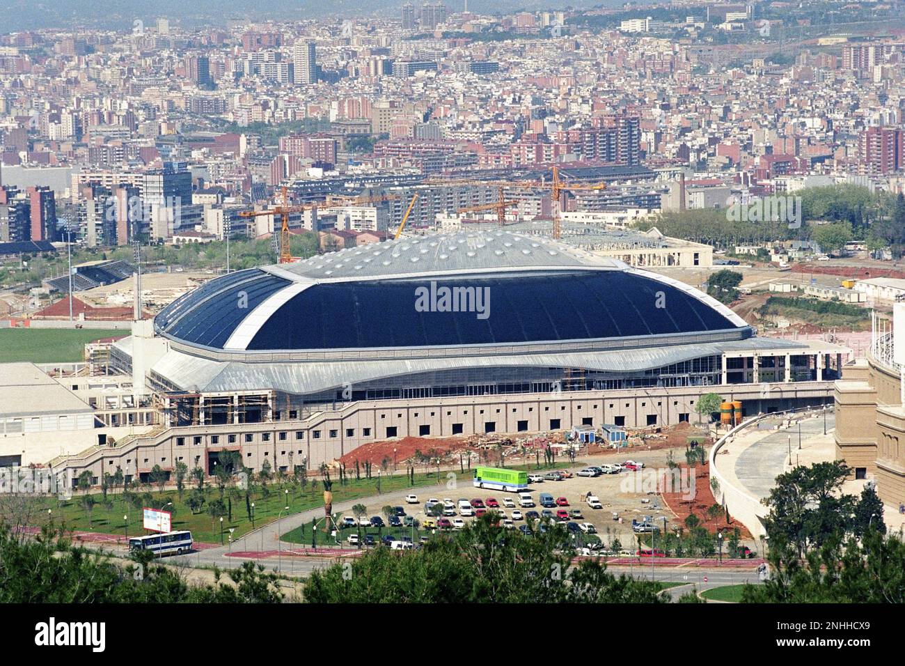 A file photo shows Palau Sant Jordi, an indoor sporting arena, designed ...