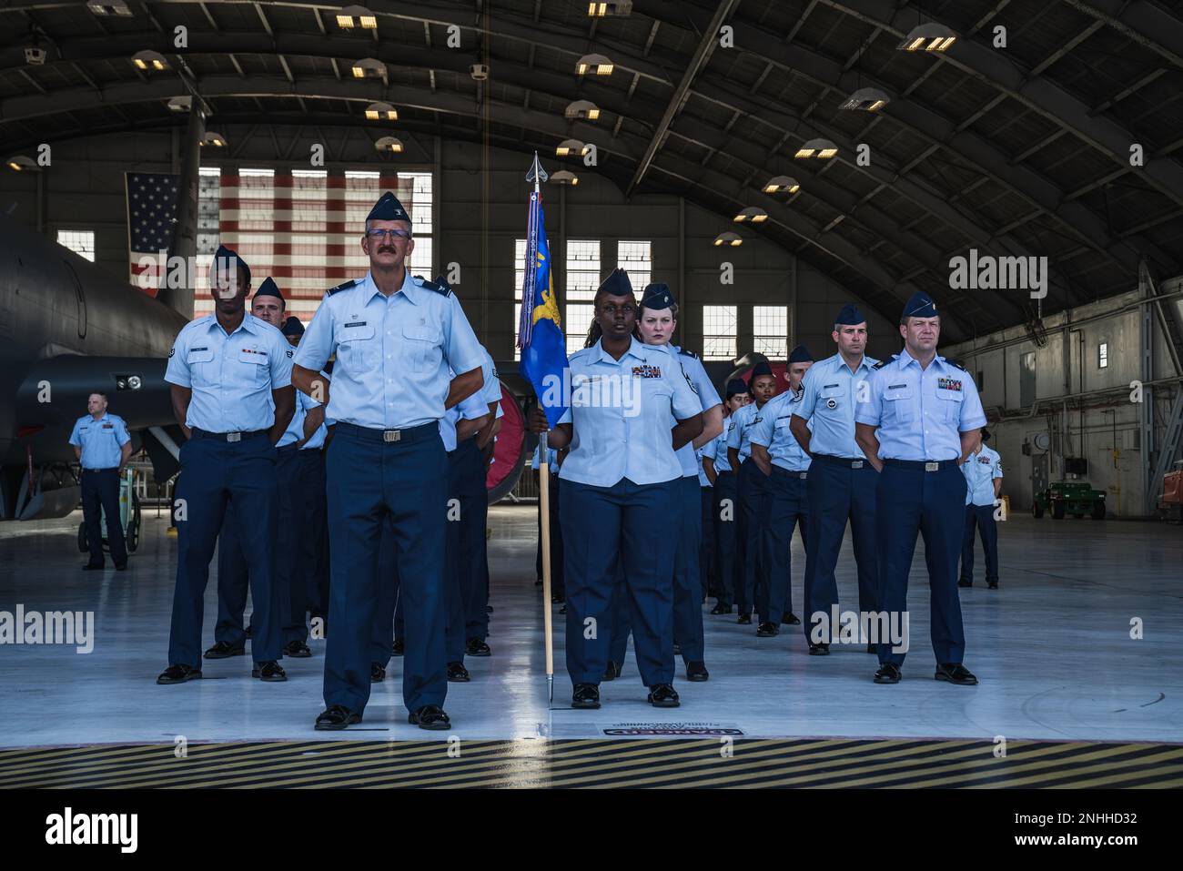 Airmen assigned to the 6th Medical Group stand in formation during the ...
