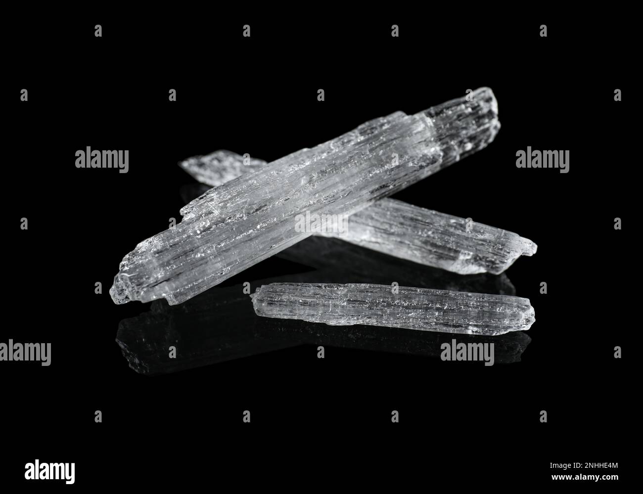 Menthol crystals on black background, closeup view Stock Photo - Alamy