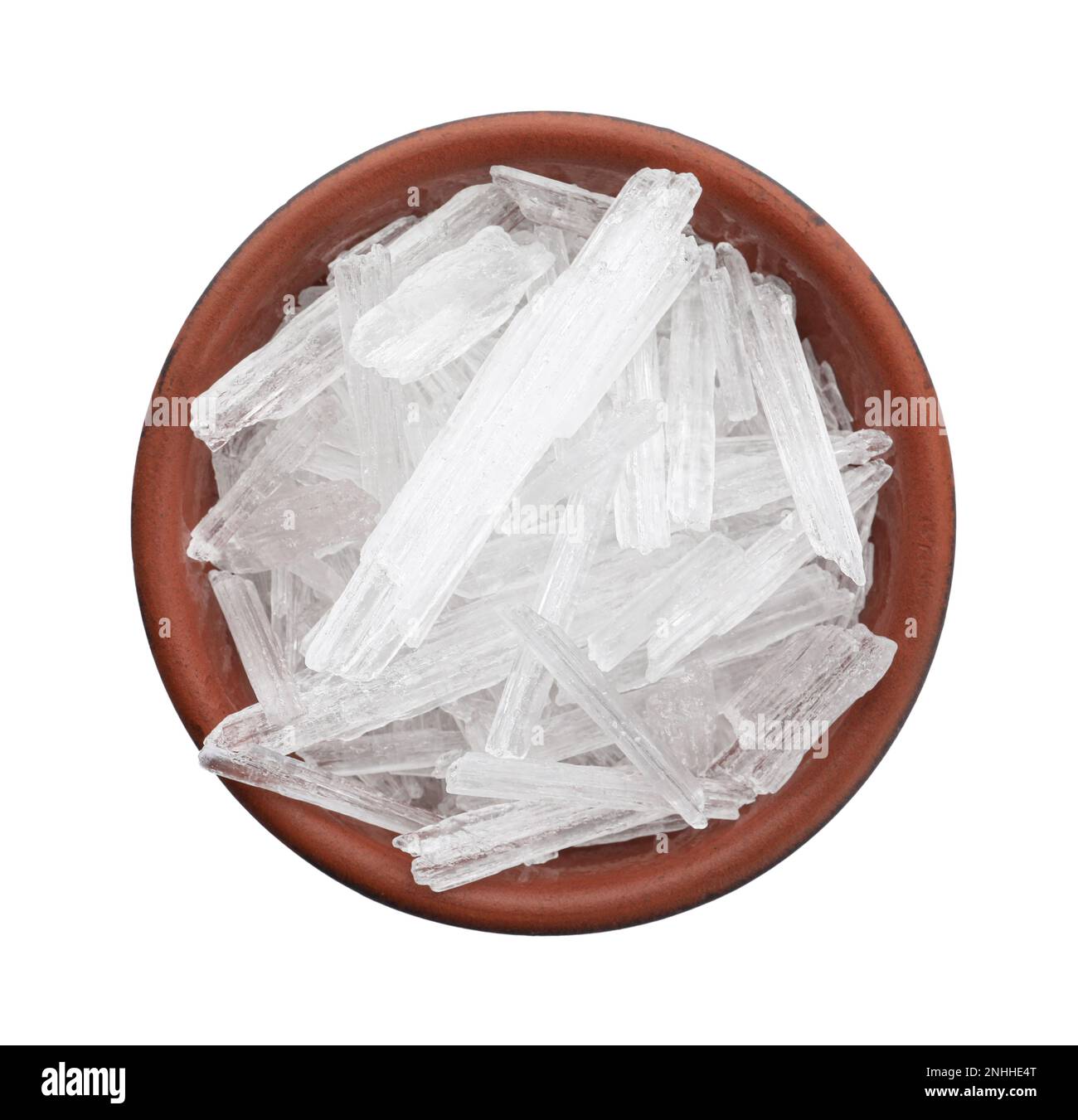 Menthol crystals on white background, top view Stock Photo - Alamy