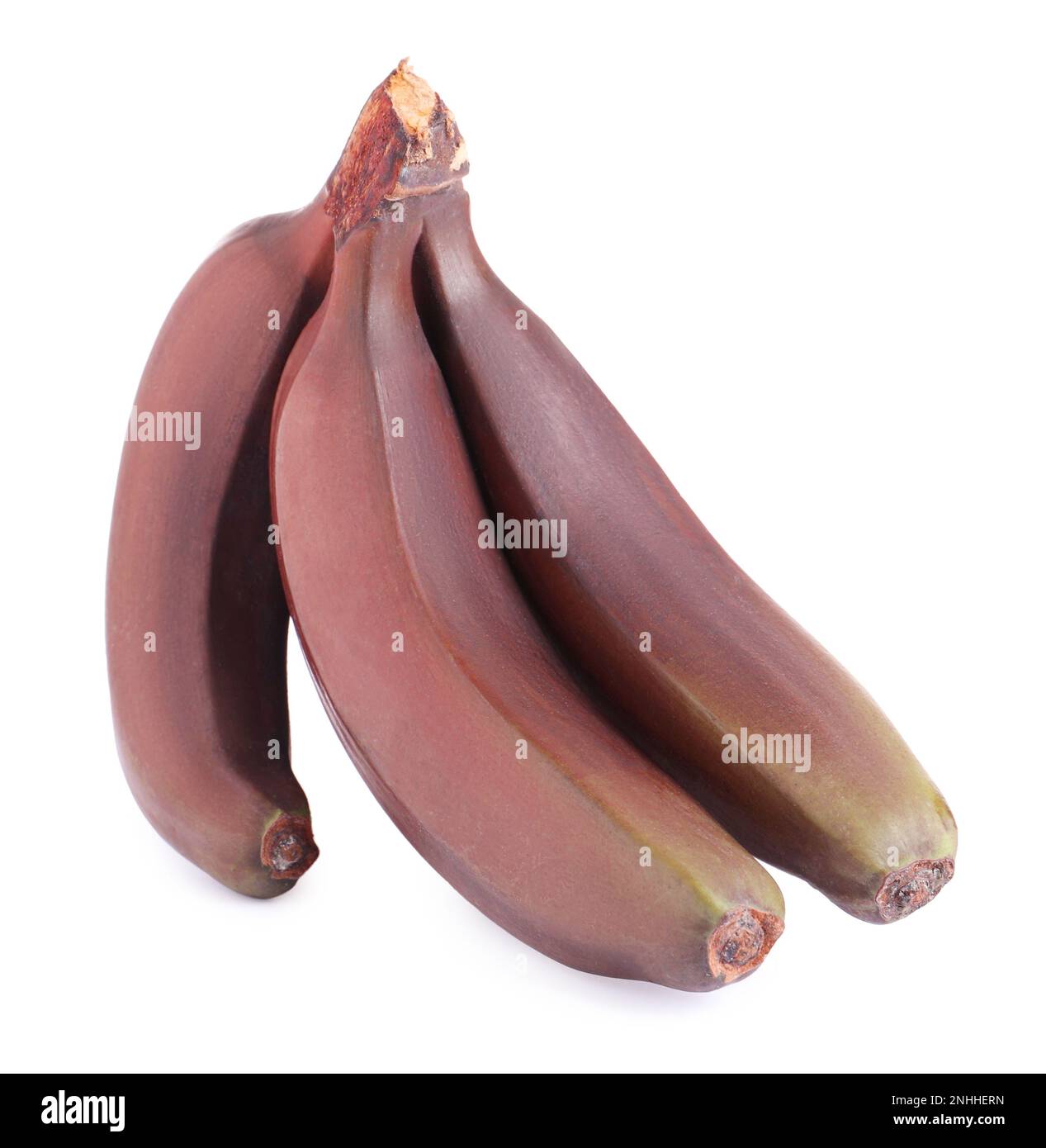 Delicious red baby bananas on white background Stock Photo - Alamy