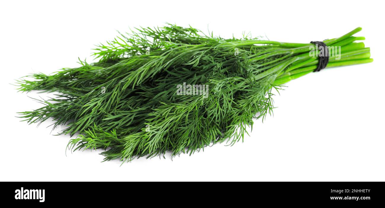 Bunch of fresh dill on white background Stock Photo - Alamy