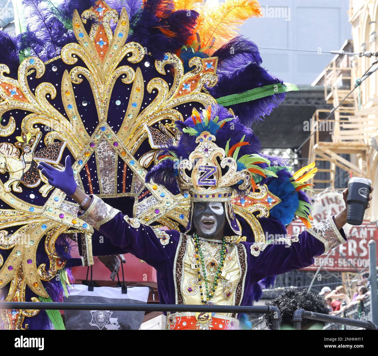 New Orleans, United States. 22nd Feb, 2023. A member of the Zulu Social ...