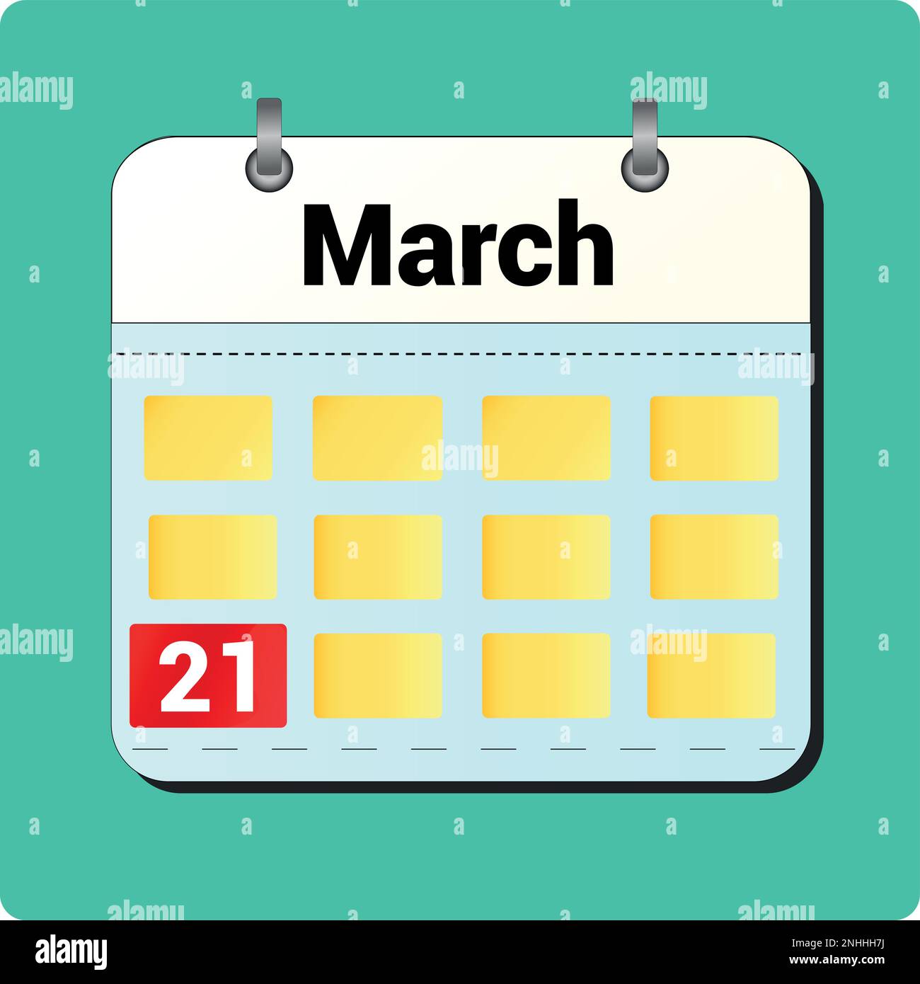 calendar vector drawing, date March 21 on the page Stock Vector Image ...