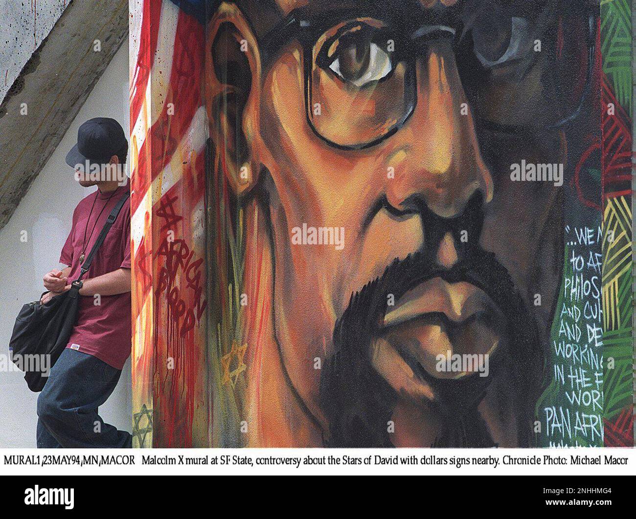 CONTROVERSIAL MALCOLM X MURAL AT SFSU - SF STATE UNIVERSITY - PAINTED ...