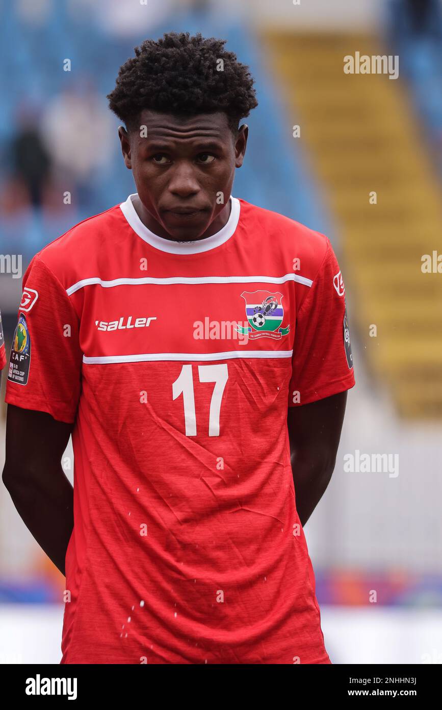 Egypt, Alexandria - 21 February 2023 - Alieu Gibba of Gambia U20 during ...