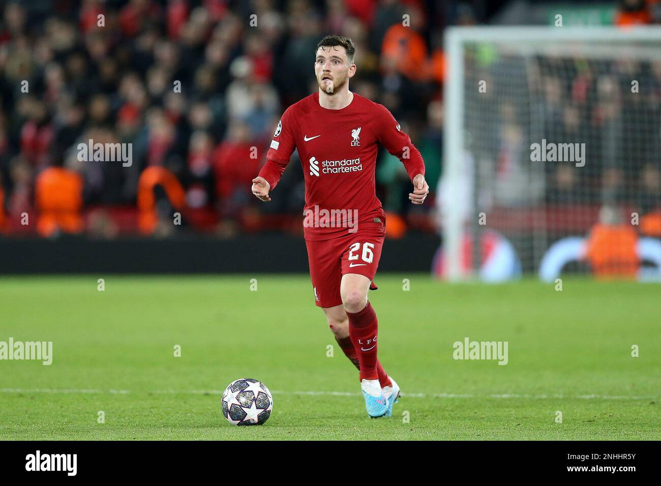 Liverpool, UK. 21st Feb, 2023. Andrew Robertson of Liverpool in action ...