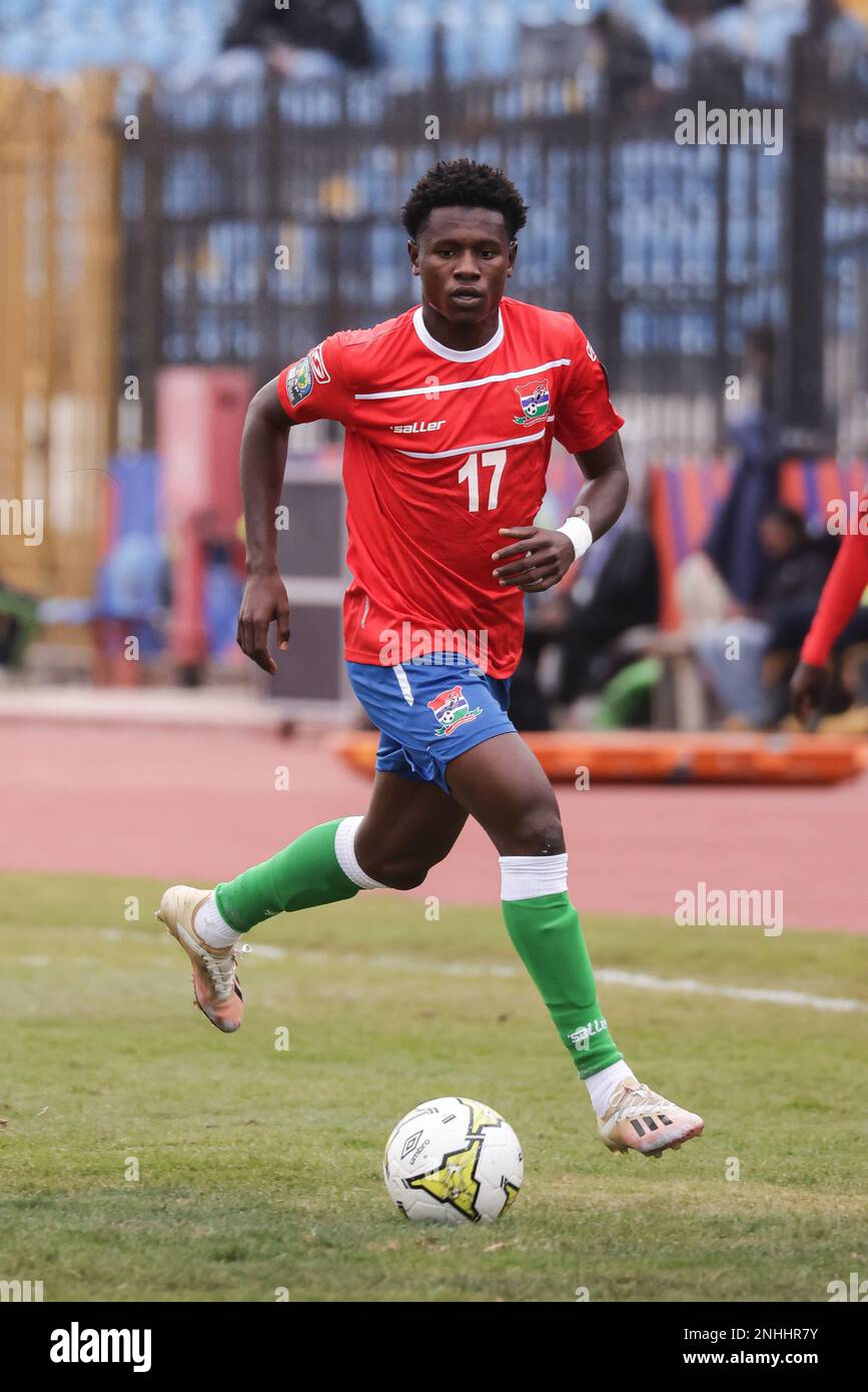 Egypt, Alexandria - 21 February 2023 - Alieu Gibba of Gambia U20 during ...