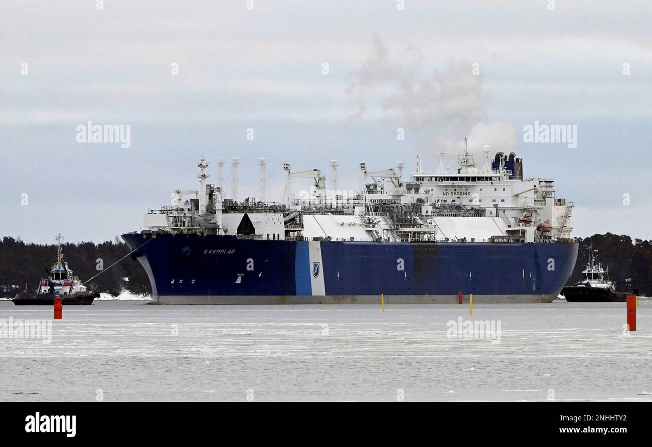 Vessel FSRU Exemplar, the floating liquefied natural gas (LNG) terminal ...