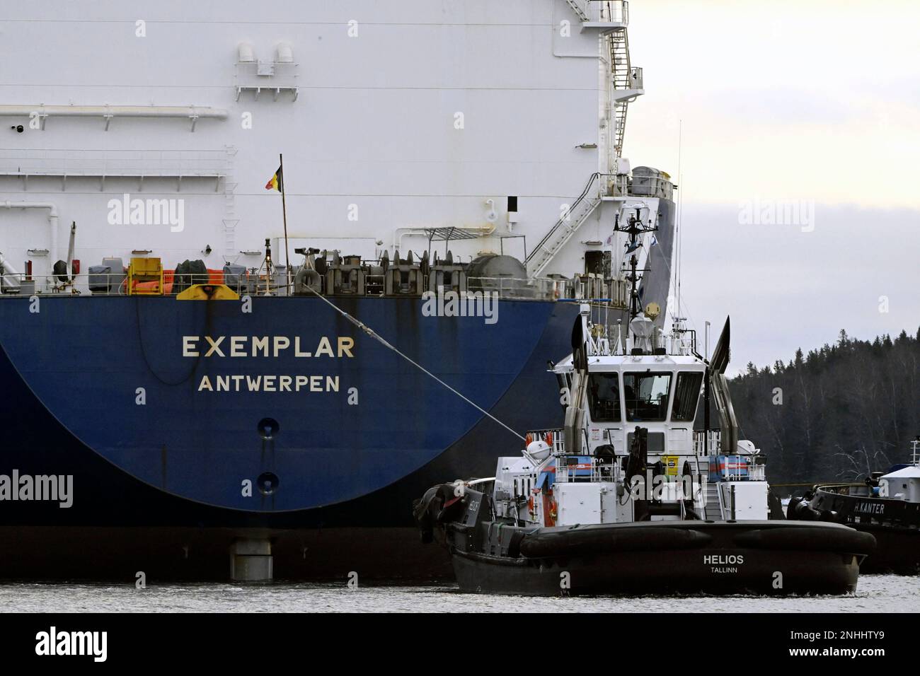 Vessel FSRU Exemplar, the floating liquefied natural gas (LNG) terminal ...