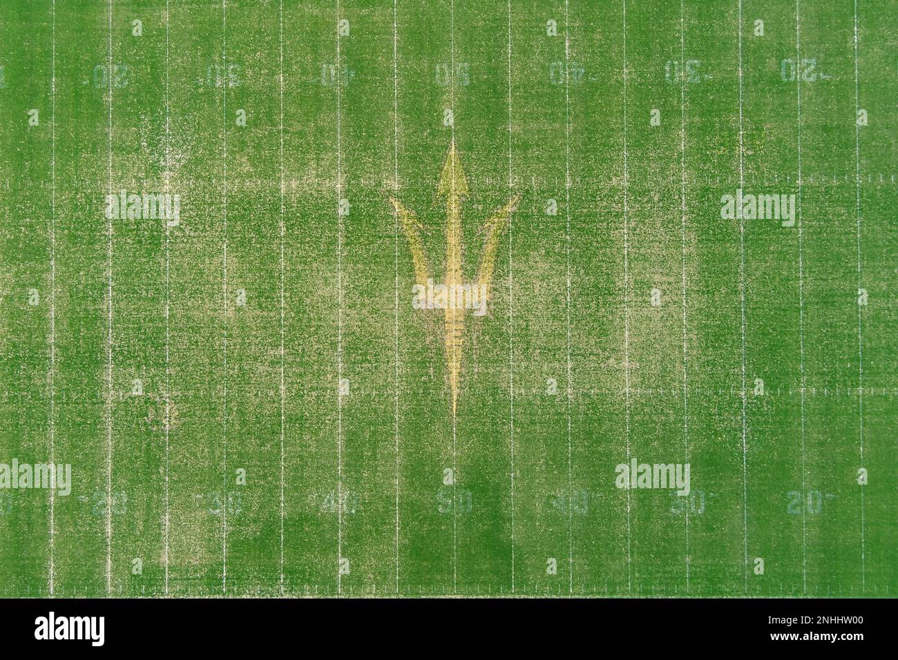 A general overall aerial view of Arizona State Sun Devils pitchfork ...