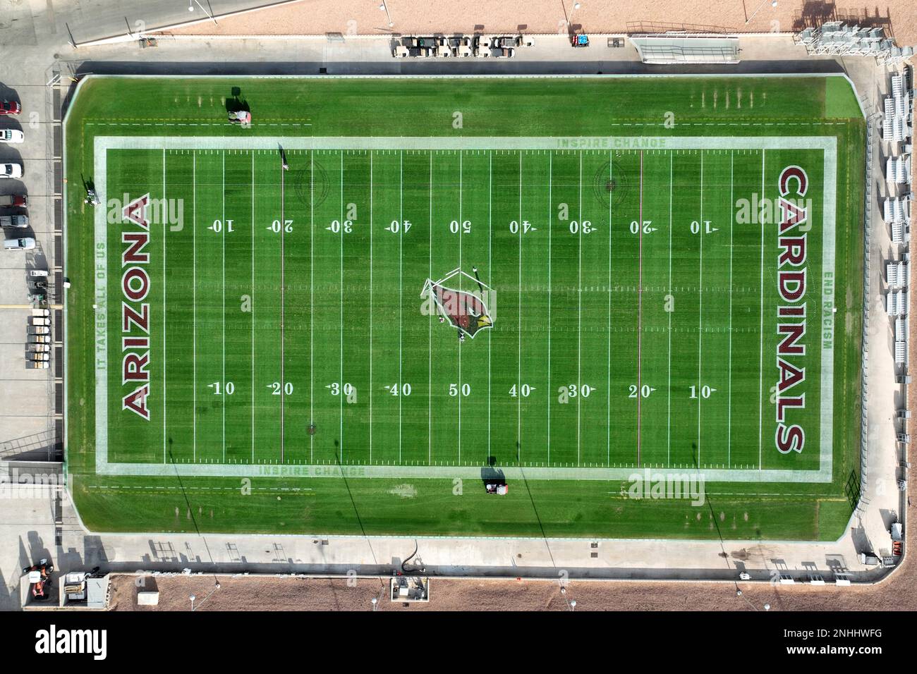 A general overall aerial view of State Farm Stadium retractable ...