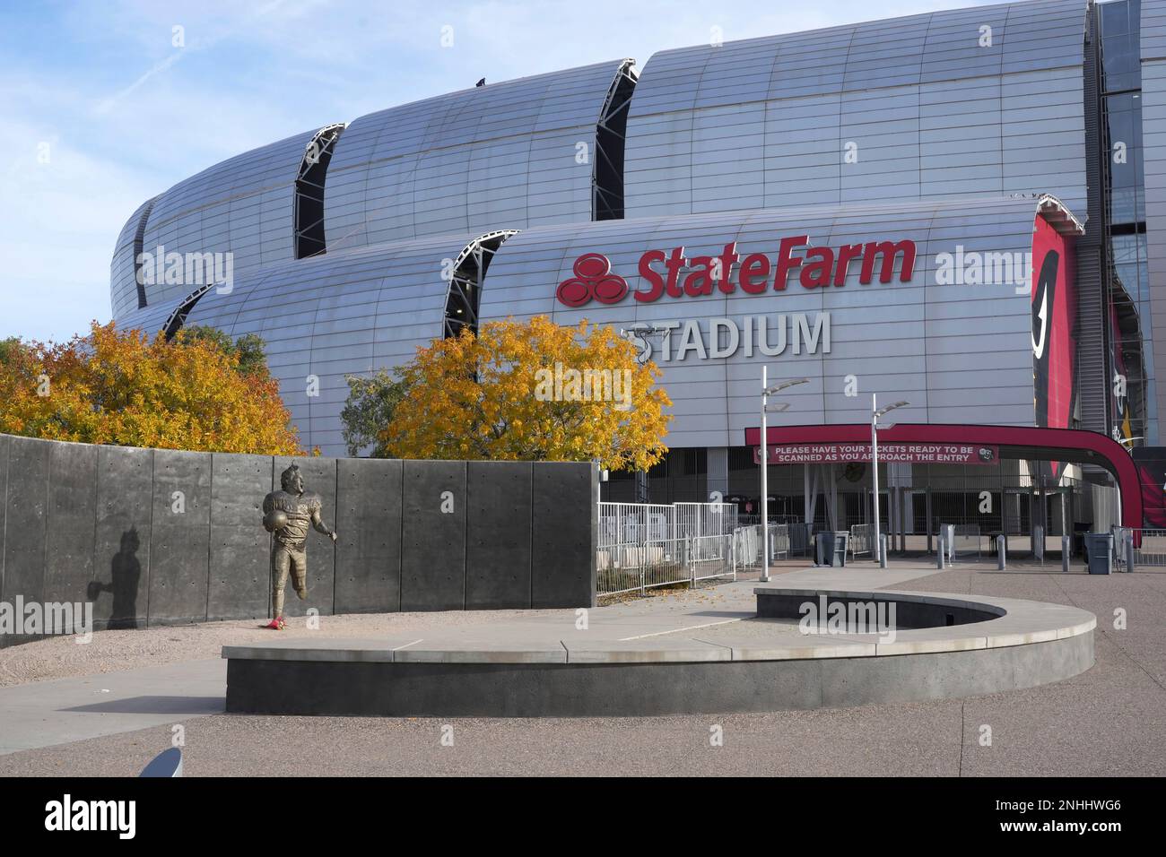 A general overall view of Pat Tillman Freedom Plaza at State Farm ...