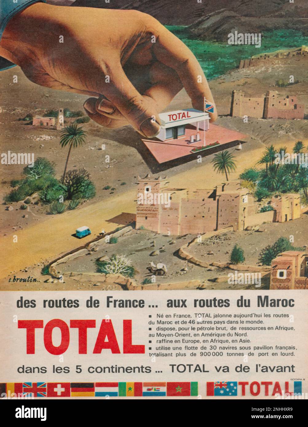 Total Petrol station vintage French petrol station advertisement Total ...