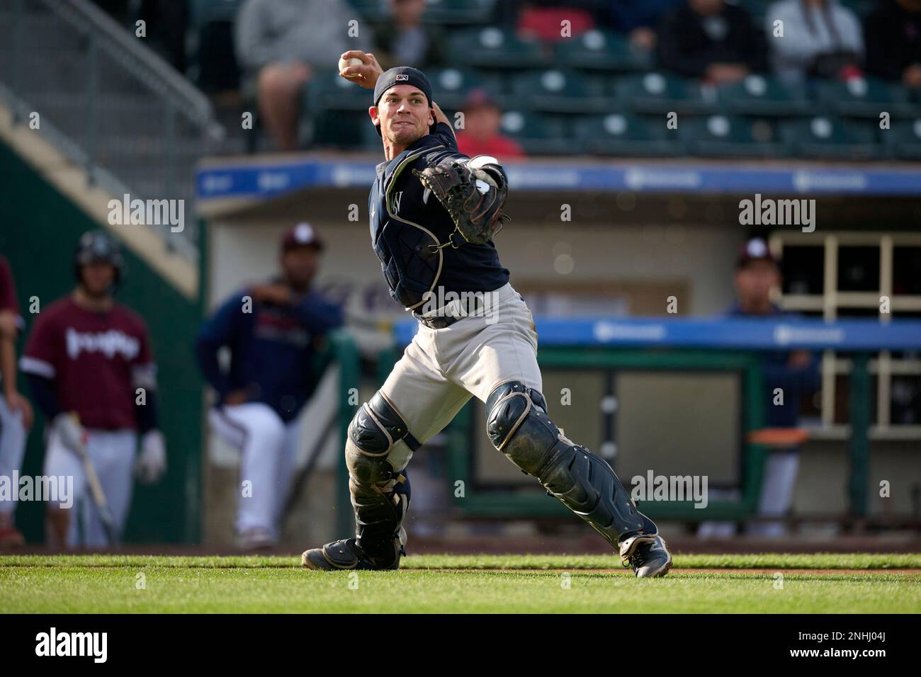 Scranton/Wilkes-Barre RailRiders catcher Ben Rortvedt (10) throws to ...