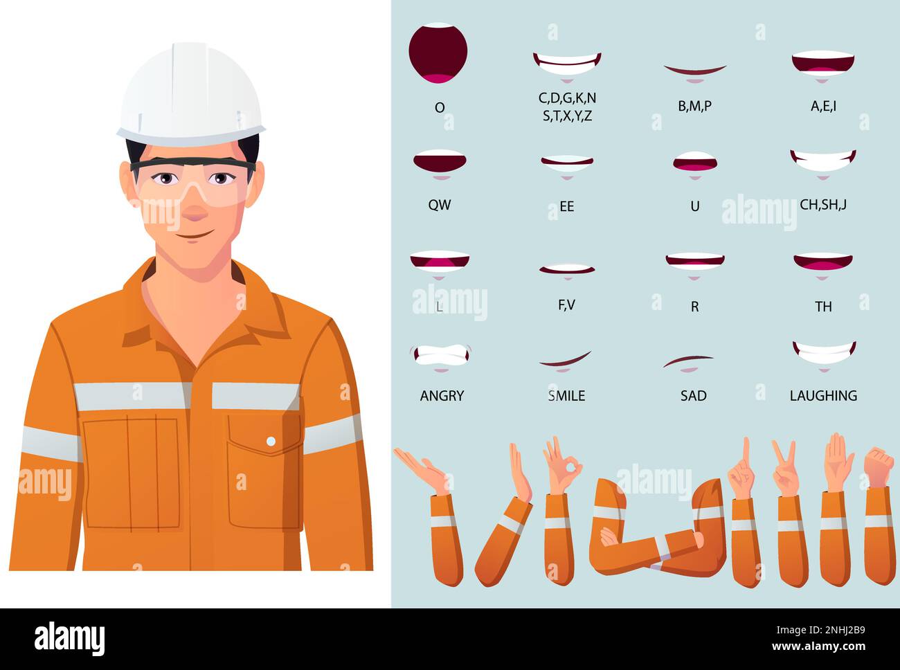 Engineer Character Face Gestures, Hand Animation and Lip Syncing Design ...