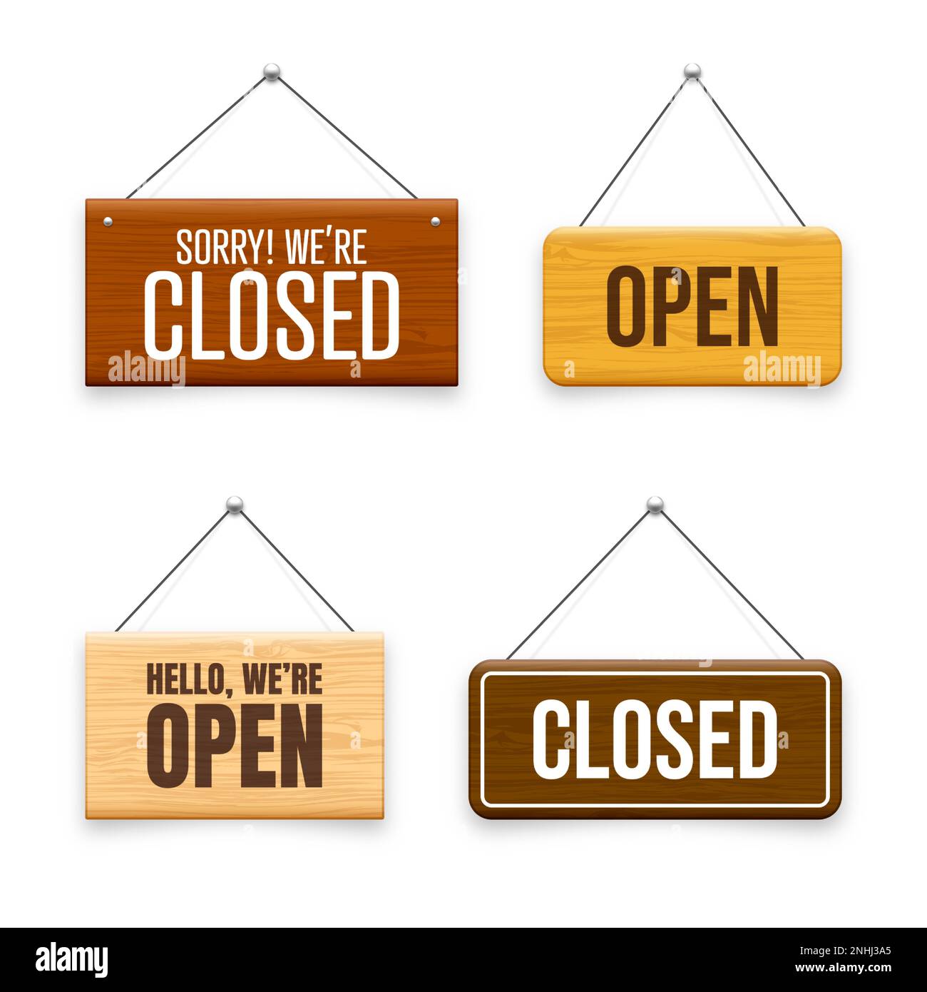 Wooden open or closed hanging signboards. Made of wood door sign for ...