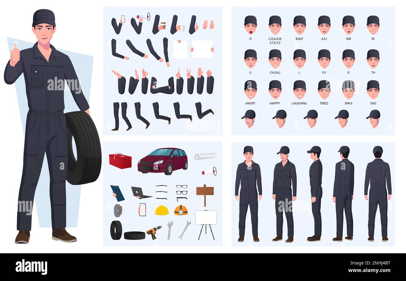 Auto Mechanic Character Creation Set, Mechanical Engineer Pack with ... Auto Mechanic Character Creation Set, Mechanical Engineer Pack with ...