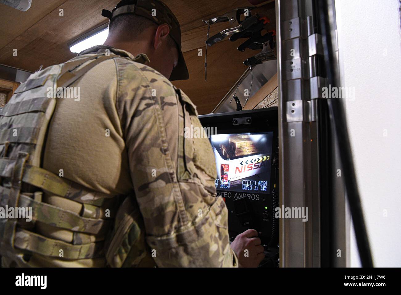 Senior Airman Hunter Rudnik, an explosive ordinance disposal technician ...