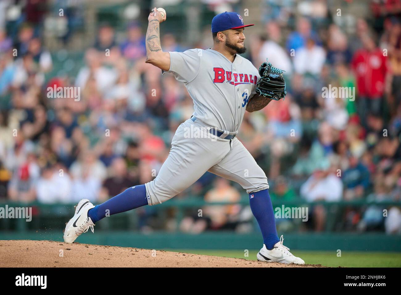 Buffalo Bisons pitcher Maximo Castillo (34) during an International ...