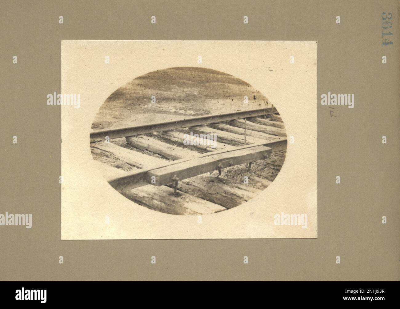 Railroad showing method of splicing rails 19th Century Mathew Brady ...