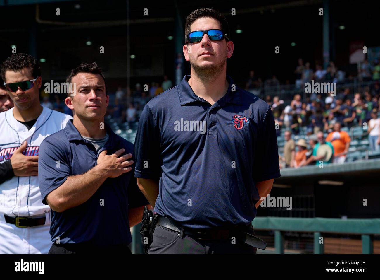 Jacksonville Jumbo Shrimp athletic trainer Eric Reigelsberger (right ...