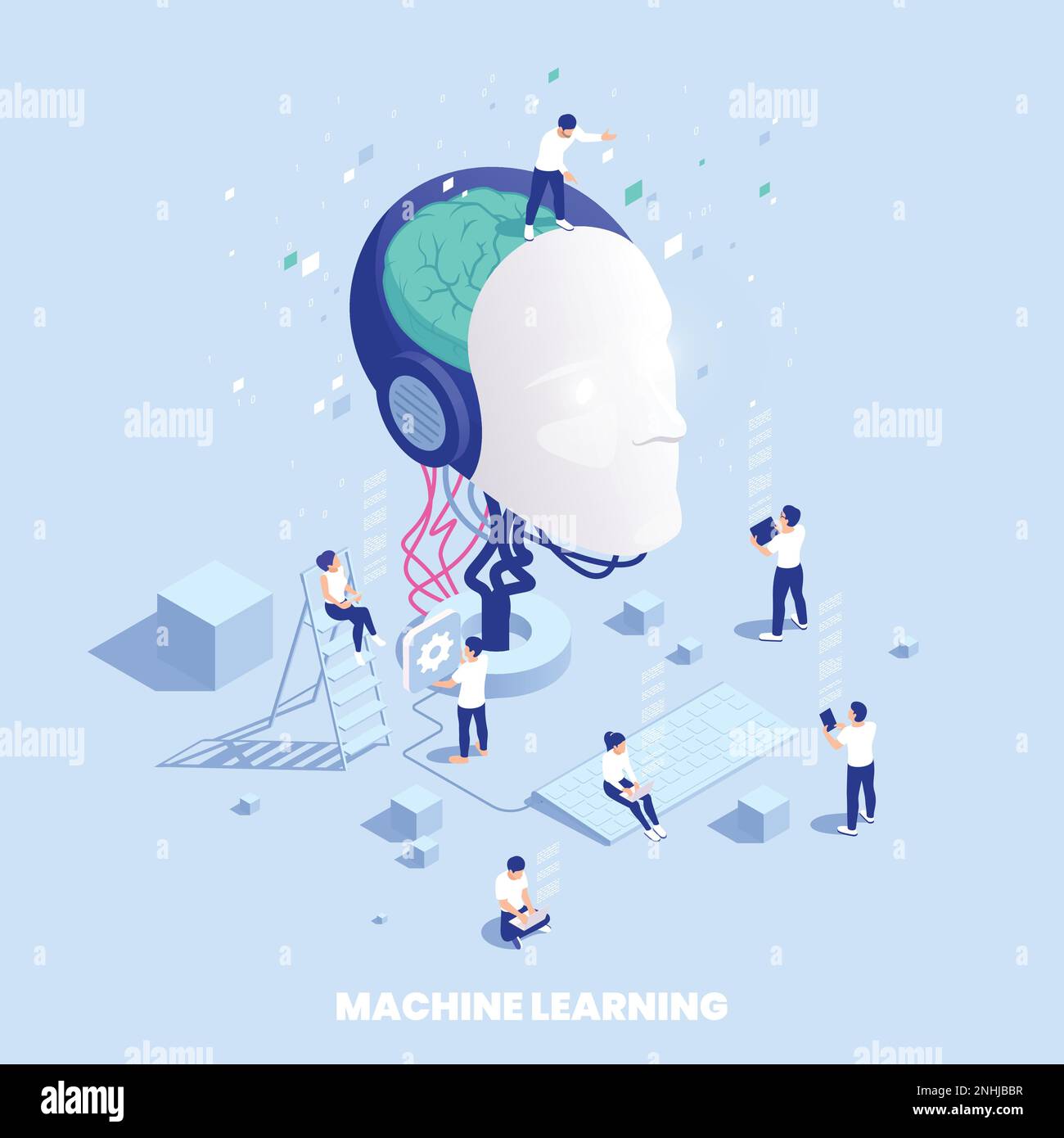 Machine Learning Deep Learning Isometric Composition With Head Of