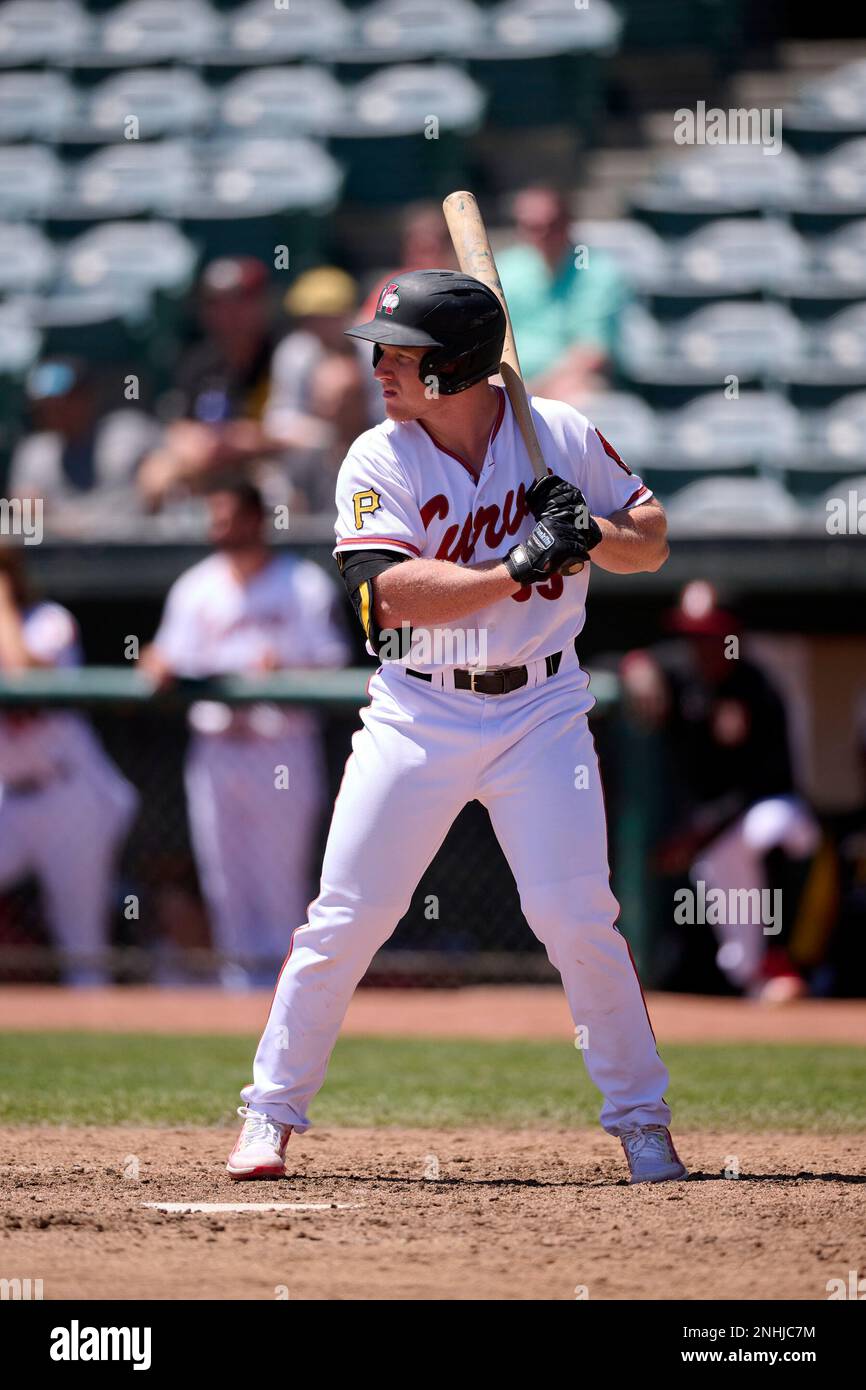 Altoona Curve Aaron Shackelford (39) bats during an Eastern League ...