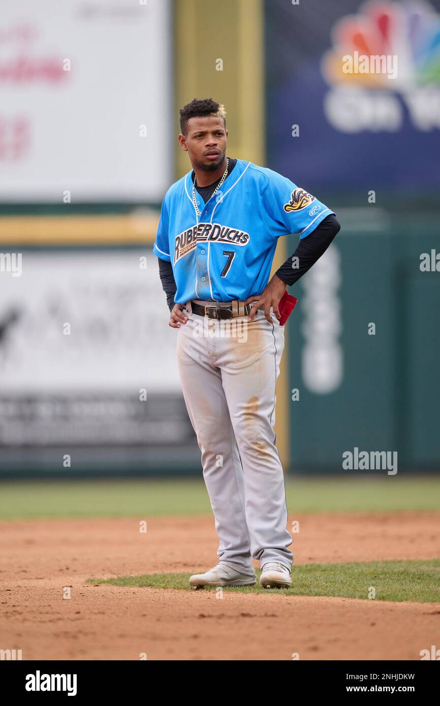 Akron RubberDucks second baseman Jose Tena (7) during an Eastern League ...