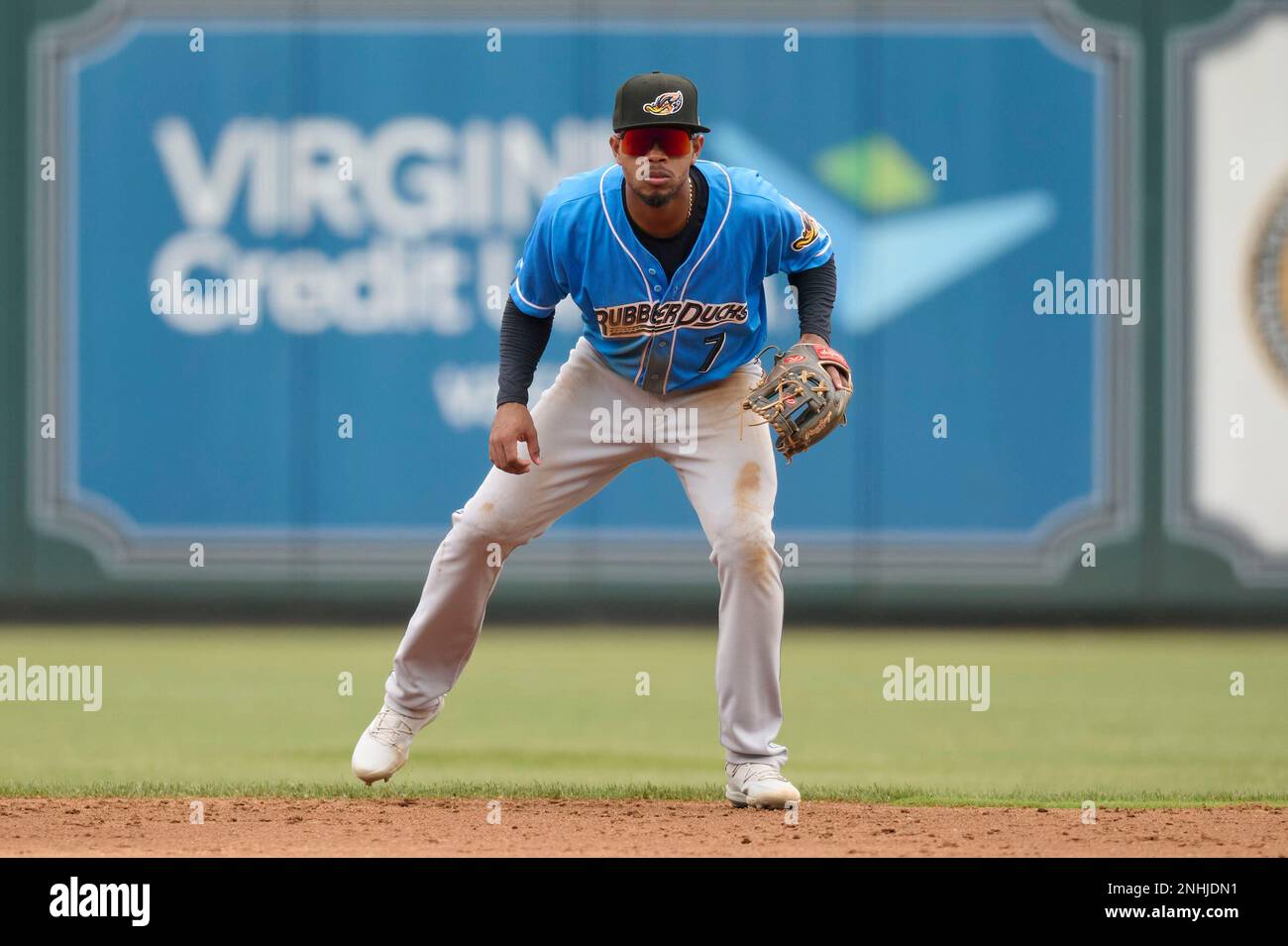 Akron RubberDucks second baseman Jose Tena (7) during an Eastern League ...