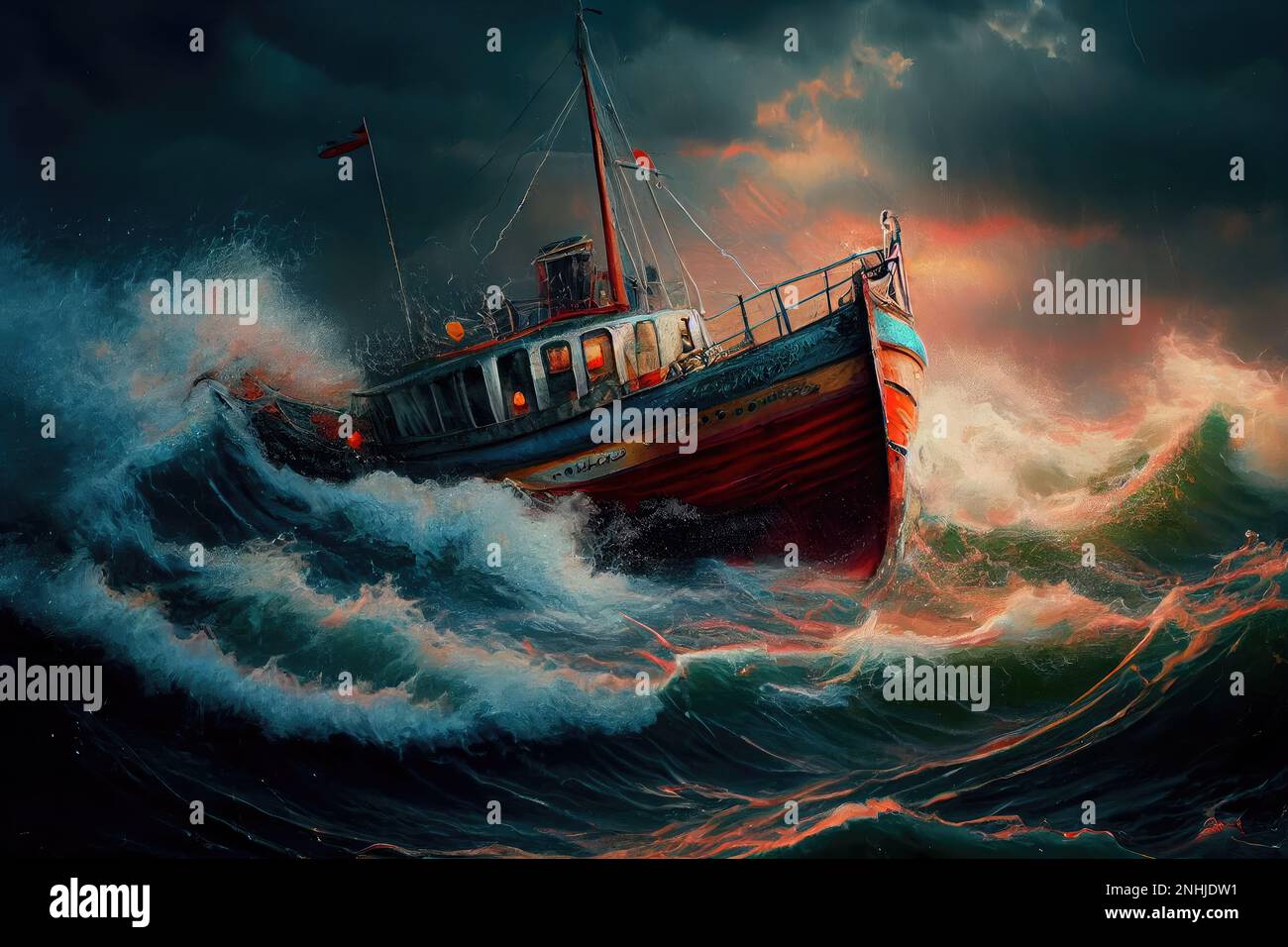 Storm vintage painting hi-res stock photography and images - Alamy