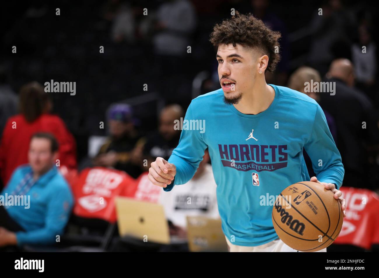 LOS ANGELES, CA - DECEMBER 23: Charlotte Hornets guard LaMelo Ball (1 ...