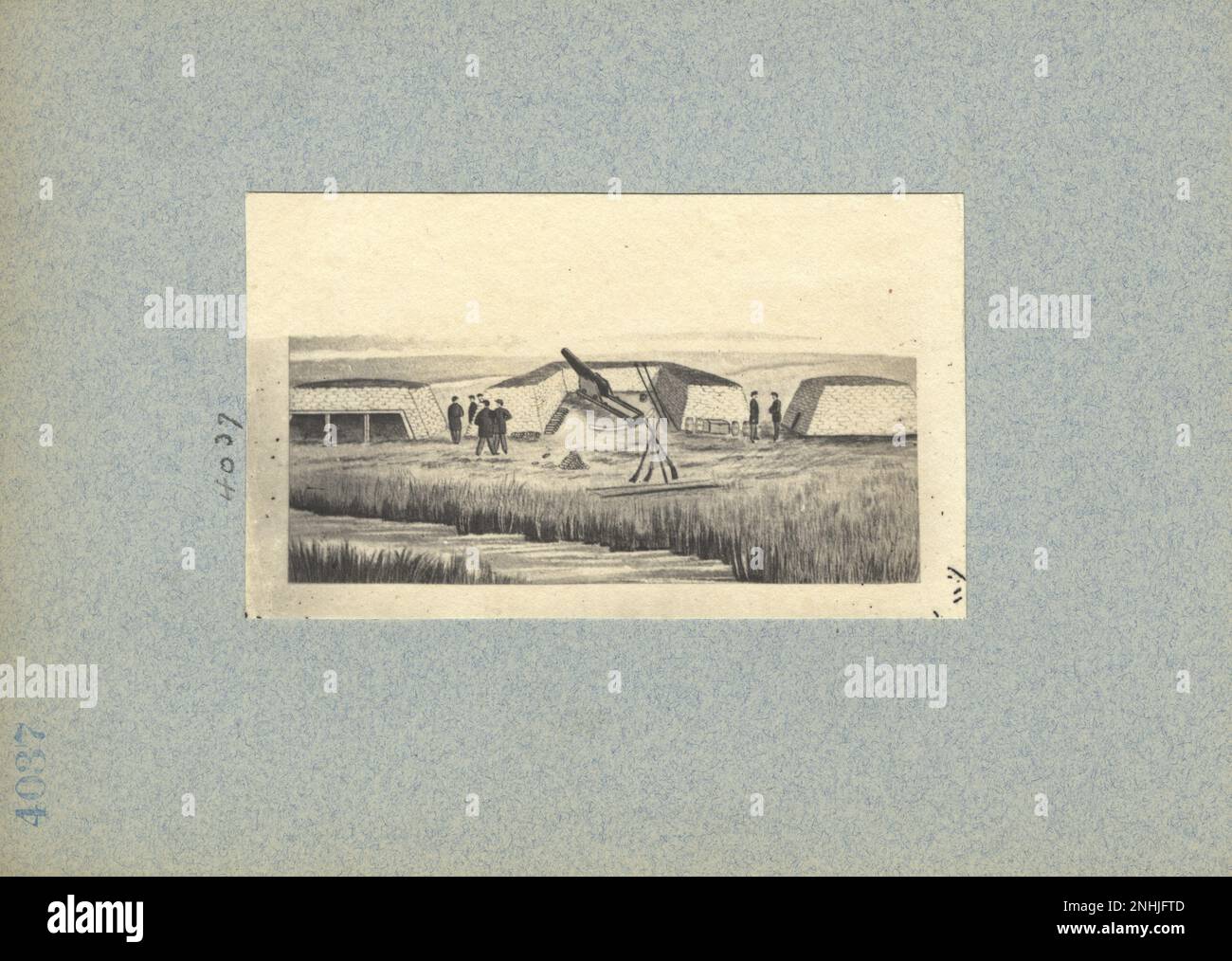 Sketch - the "Swamp Angel" as seen from Charleston Harbor, South ...