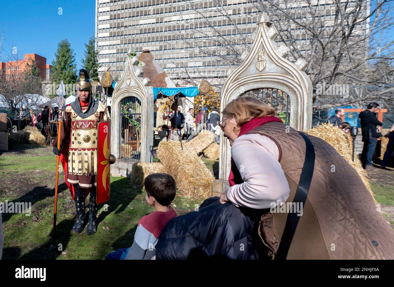 Children interact with the characters at the Three Kings Camp, on ...