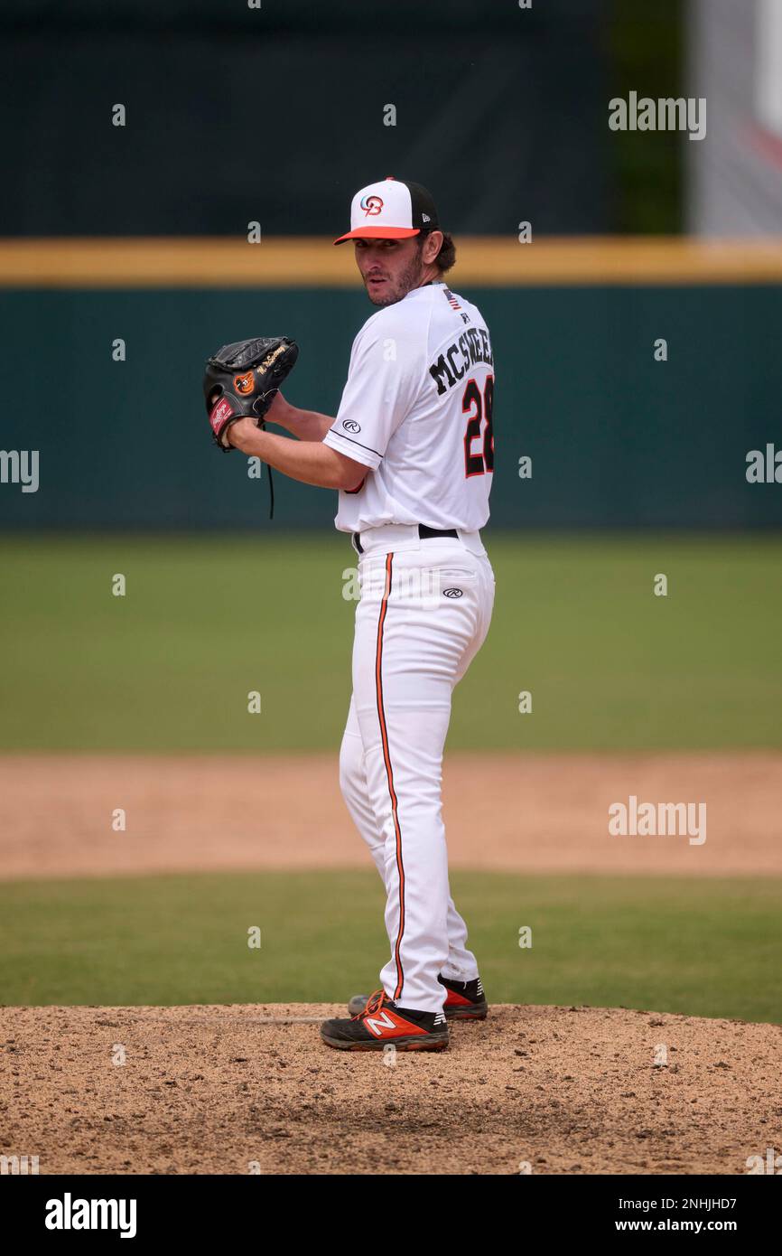 Bowie Baysox pitcher Morgan McSweeney (28) during an Eastern League ...