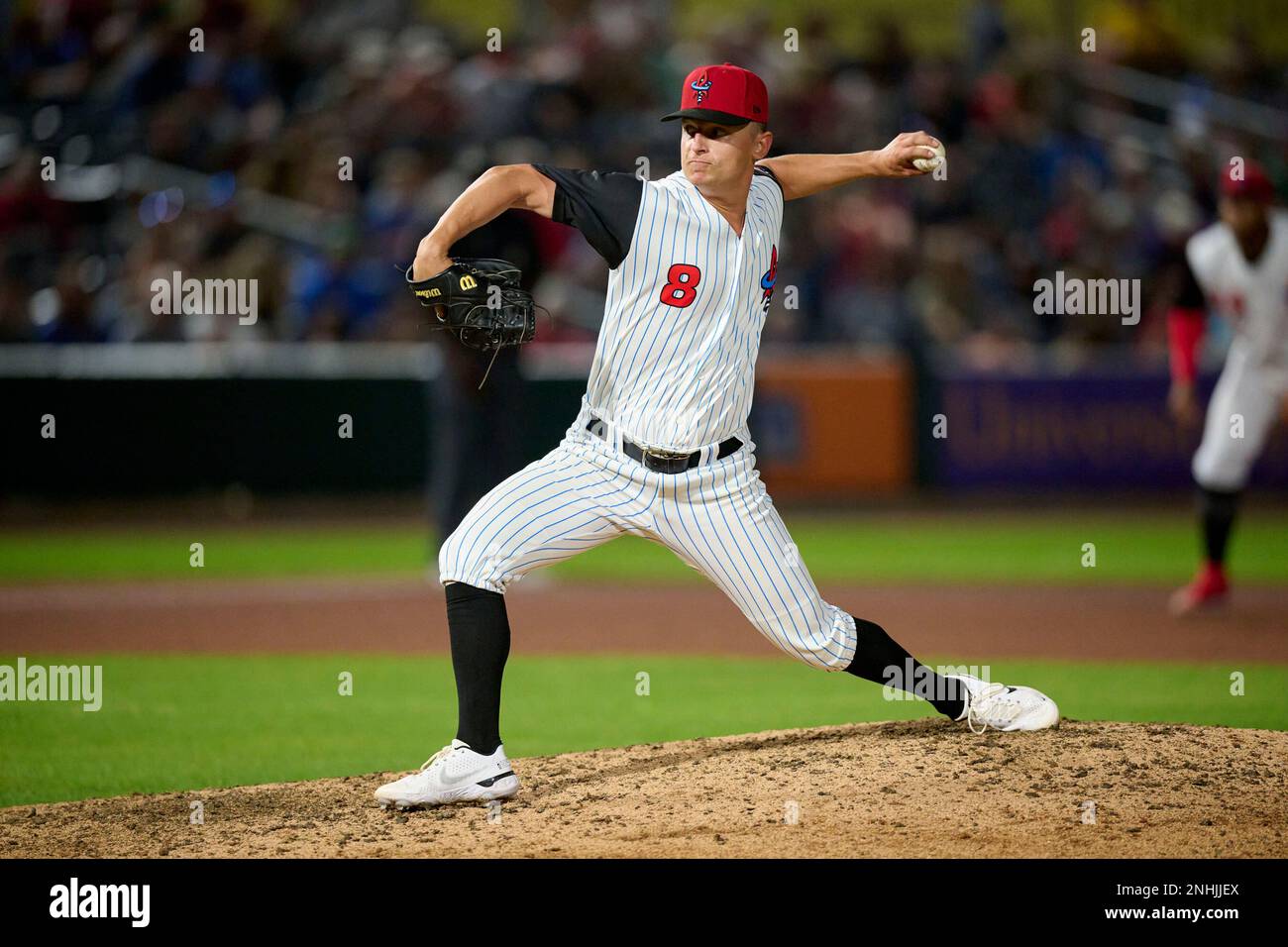 Rocket City Trash Pandas pitcher Eric Torres (8) during a Southern ...