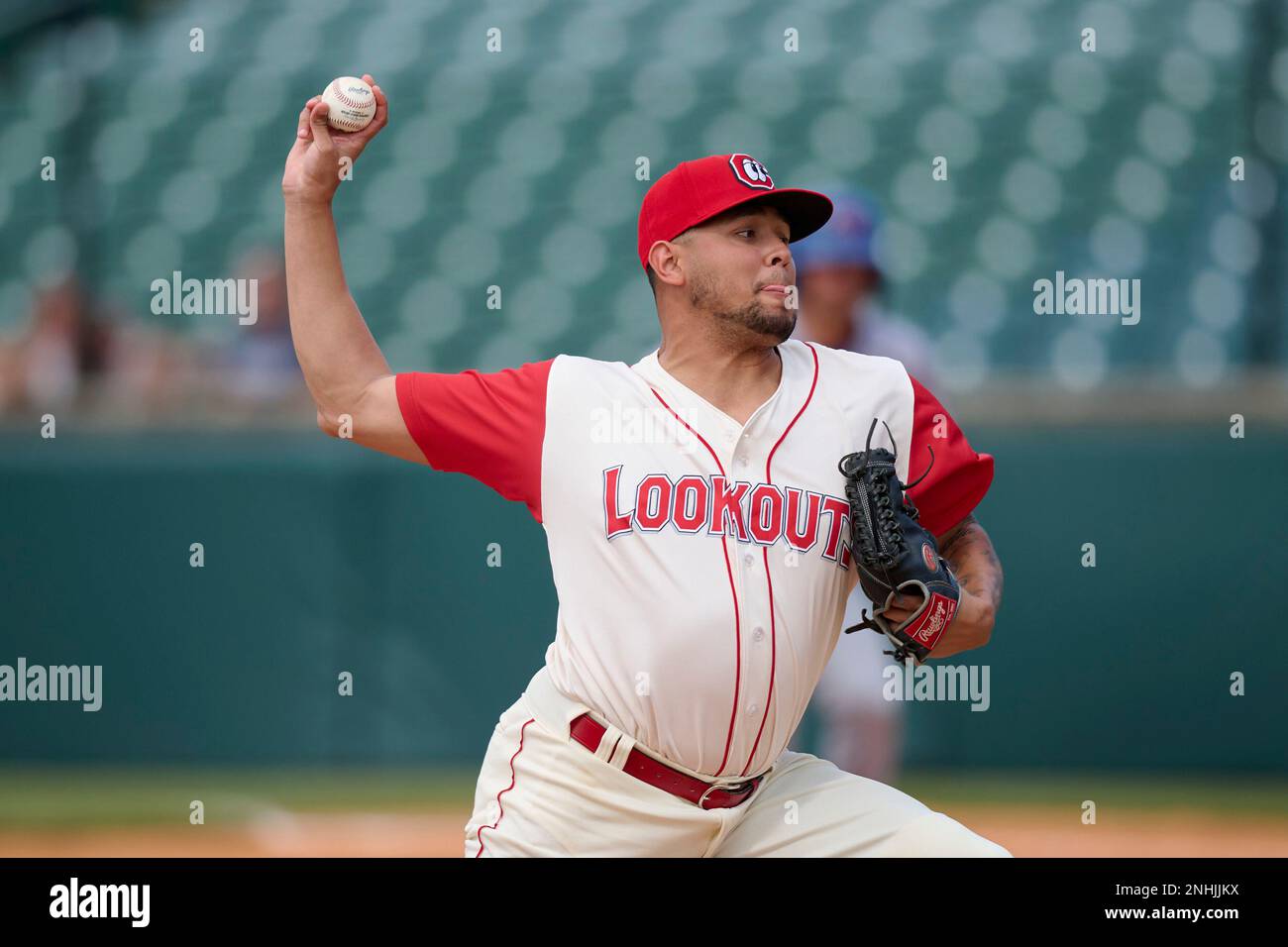 Chattanooga Lookouts pitcher Julio Pinto (30) during a Southern League baseball game against the ...