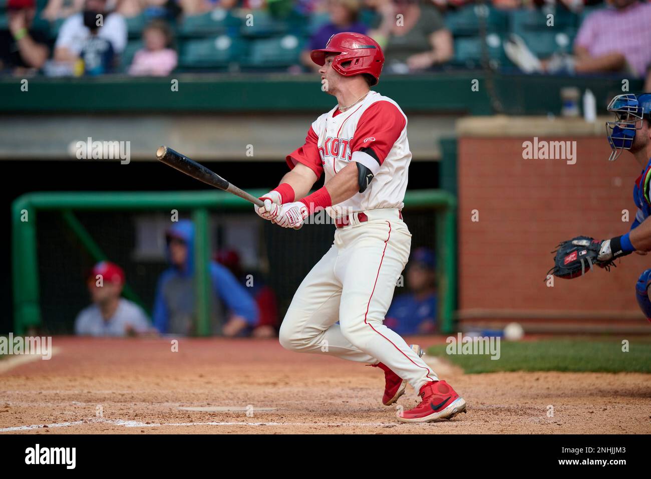 Chattanooga Lookouts TJ Hopkins (33) hits a double during a Southern ...
