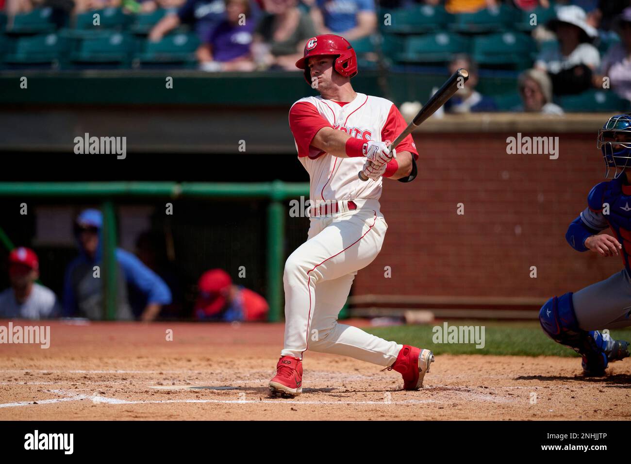 Chattanooga Lookouts TJ Hopkins (33) bats during a Southern League ...