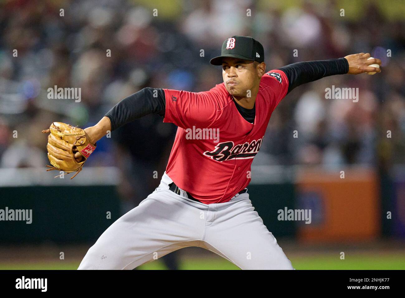Birmingham Barons pitcher Sammy Peralta (13) during a Southern League ...