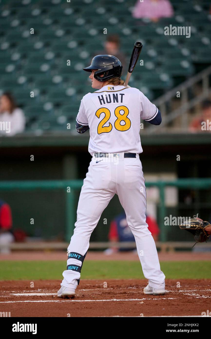 Montgomery Biscuits Blake Hunt (28) bats during a Southern League ...
